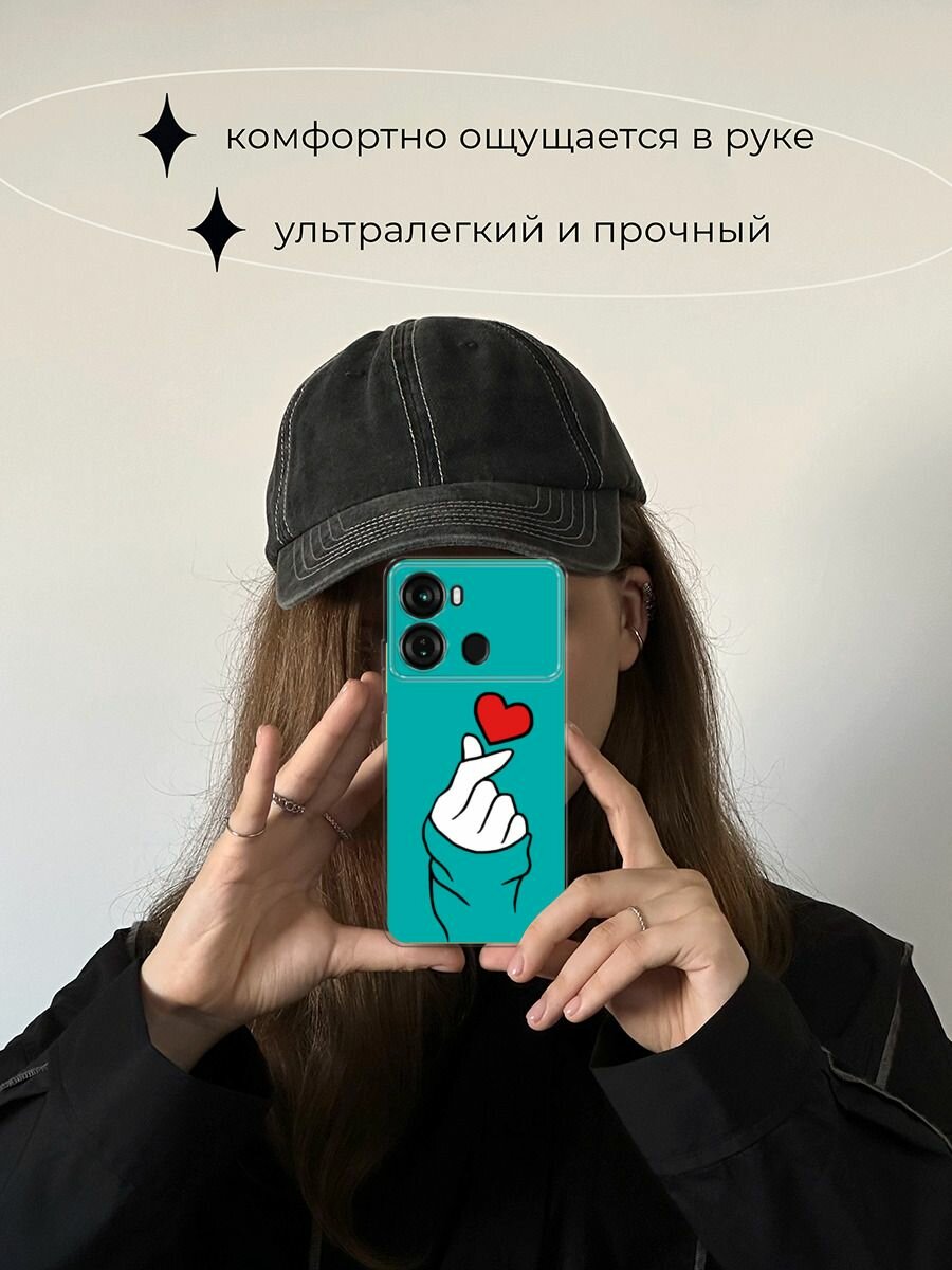 Силиконовый чехол на Itel P40 / Ител P40 с принтом "Маленькое сердечко" — фото 1