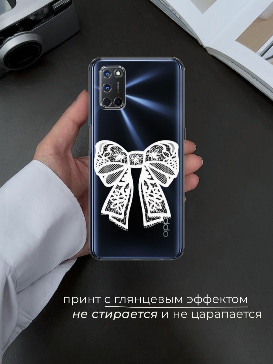 Чехол на Oppo A52/A72 / Оппо A52/A72 с принтом "Черно-белый бант 2" — фото 1