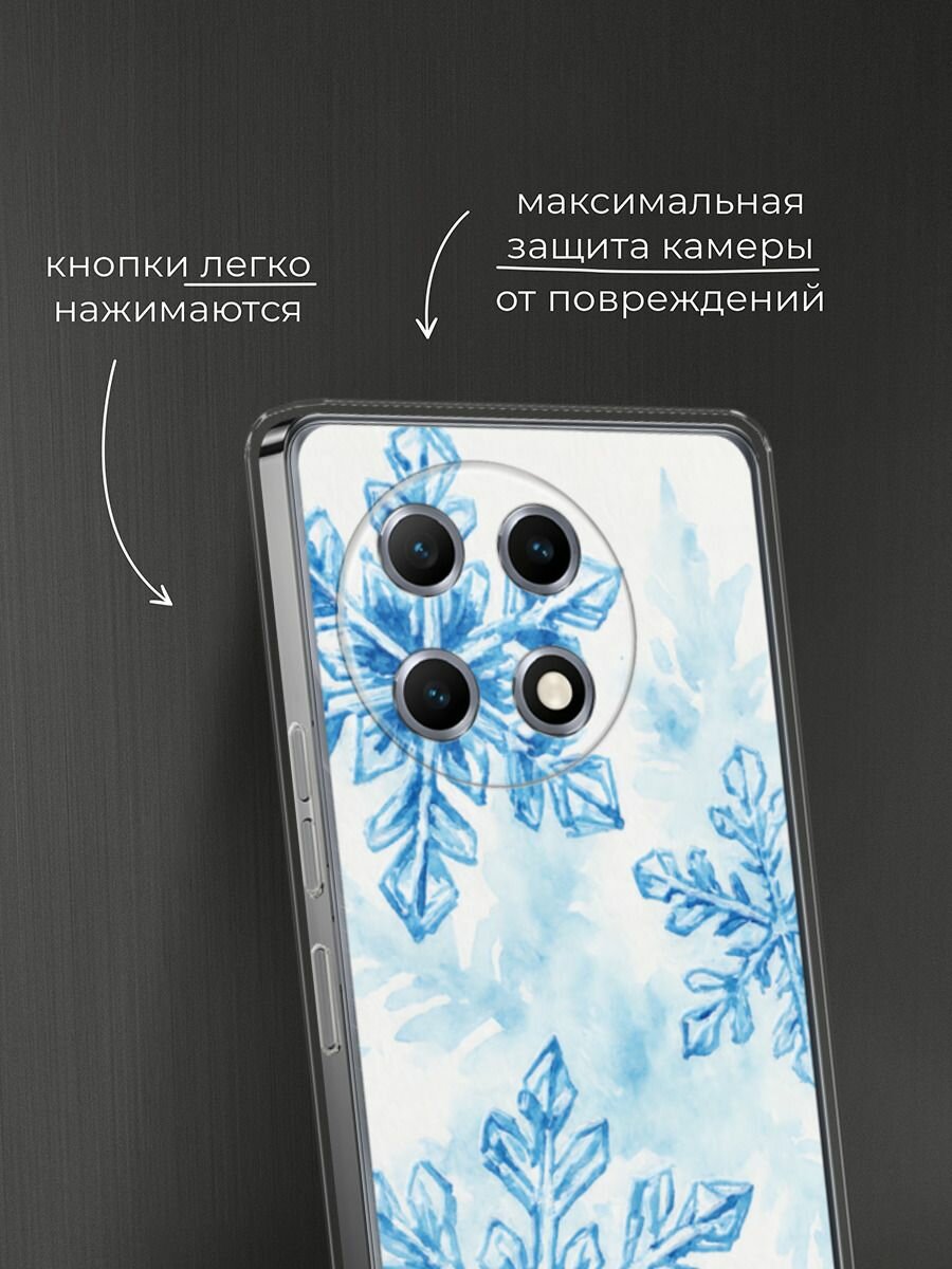 Чехол на Tecno Camon 30S / Текно Камон 30S с принтом "Акварельные снежинки" — фото 1