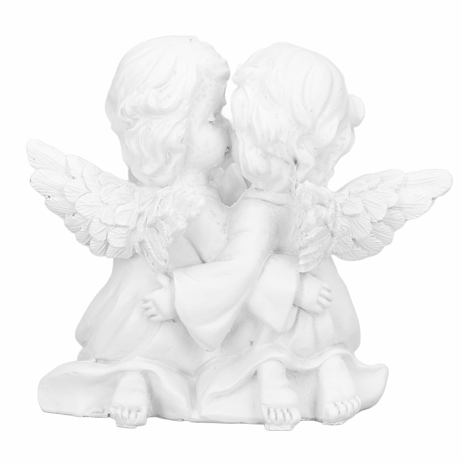 Статуя ангела из синтетической смолы, охватывающая форма, белый ангел, украшение для рабочего стола, левый ангел