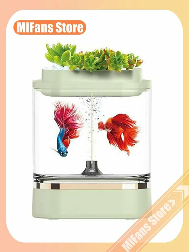 Xiaomi Мини-аквариум для ленивых рыб Pro Версия, Desktop fish tank 2L