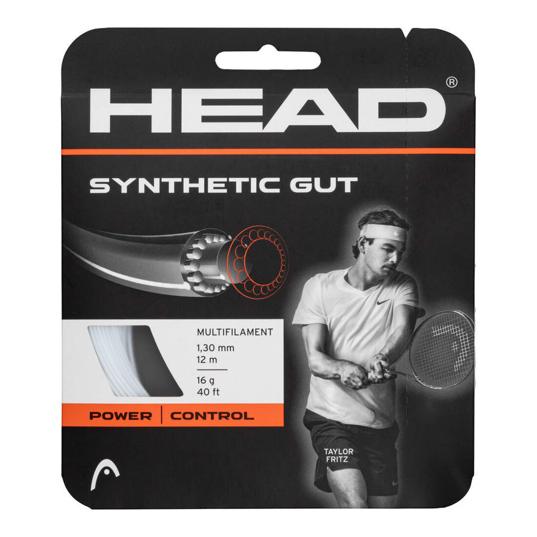 Струна для тенниса HEAD 12m Synthetic Gut, White, 1.30 полиэстер