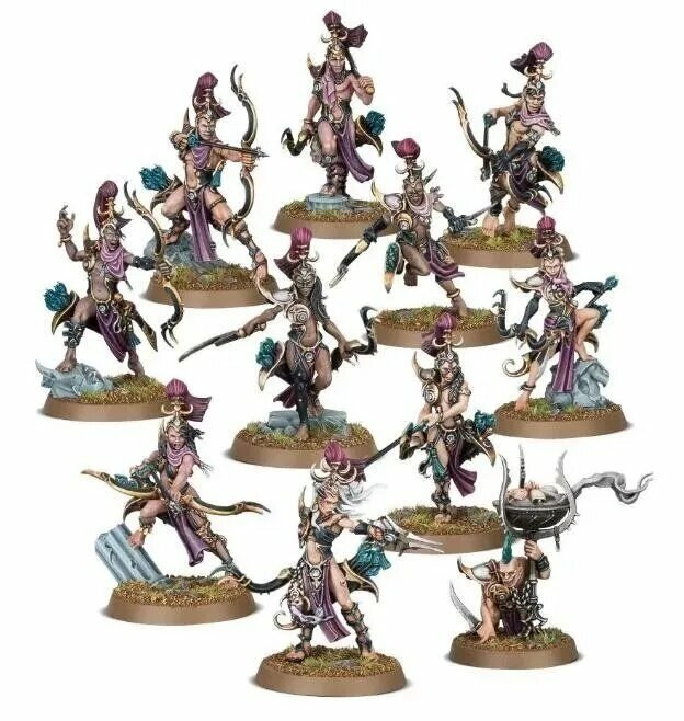 Смола вархаммер 40000 миниатюра Warhammer AOS Hedonites of Slaanesh Blissbarb Archers миниатюры днд Фигурка для настольной игры