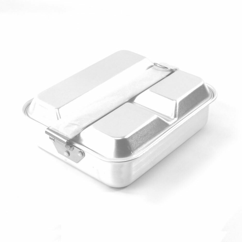 Ланч-бокс из алюминия портативная посуда для кемпинга металлический бентобокс пищевой контейнер для дома кемпинга пикника трекинга цвет белый размер 195*160*60мм вес 245г упаковка 200*160*65мм вес 300г в комплект входит 1 ланч-бокс