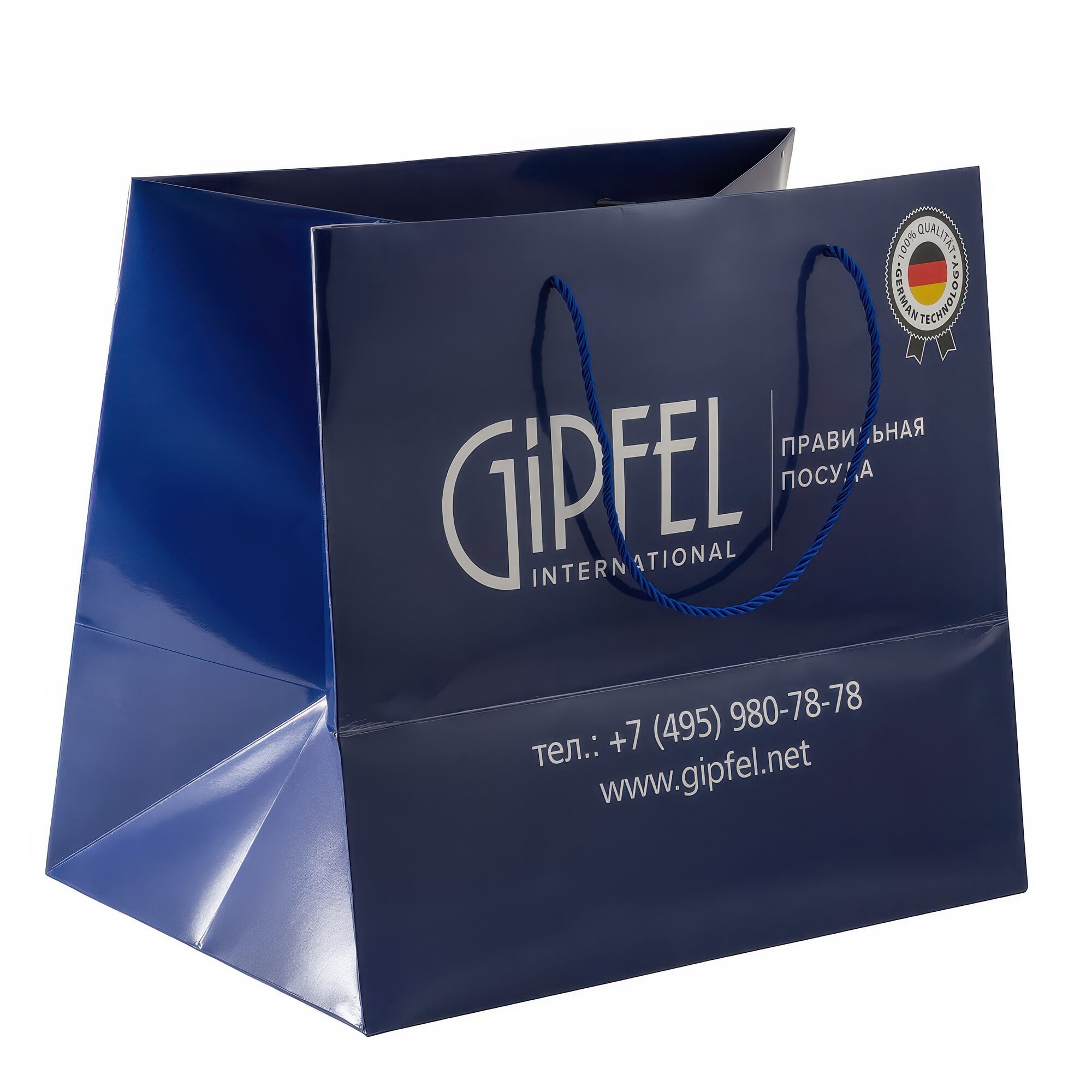 Пакет подарочный Gipfel 0857, размер 40x40x30 см, цвет синий