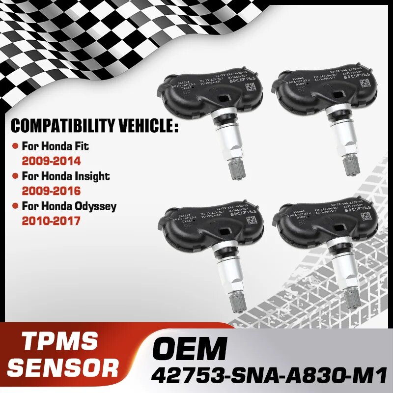 Автомобильный датчик давления в шинах TPMS для Honda Fit 2009-2014 Honda Insight 2009-2016 4 PCS