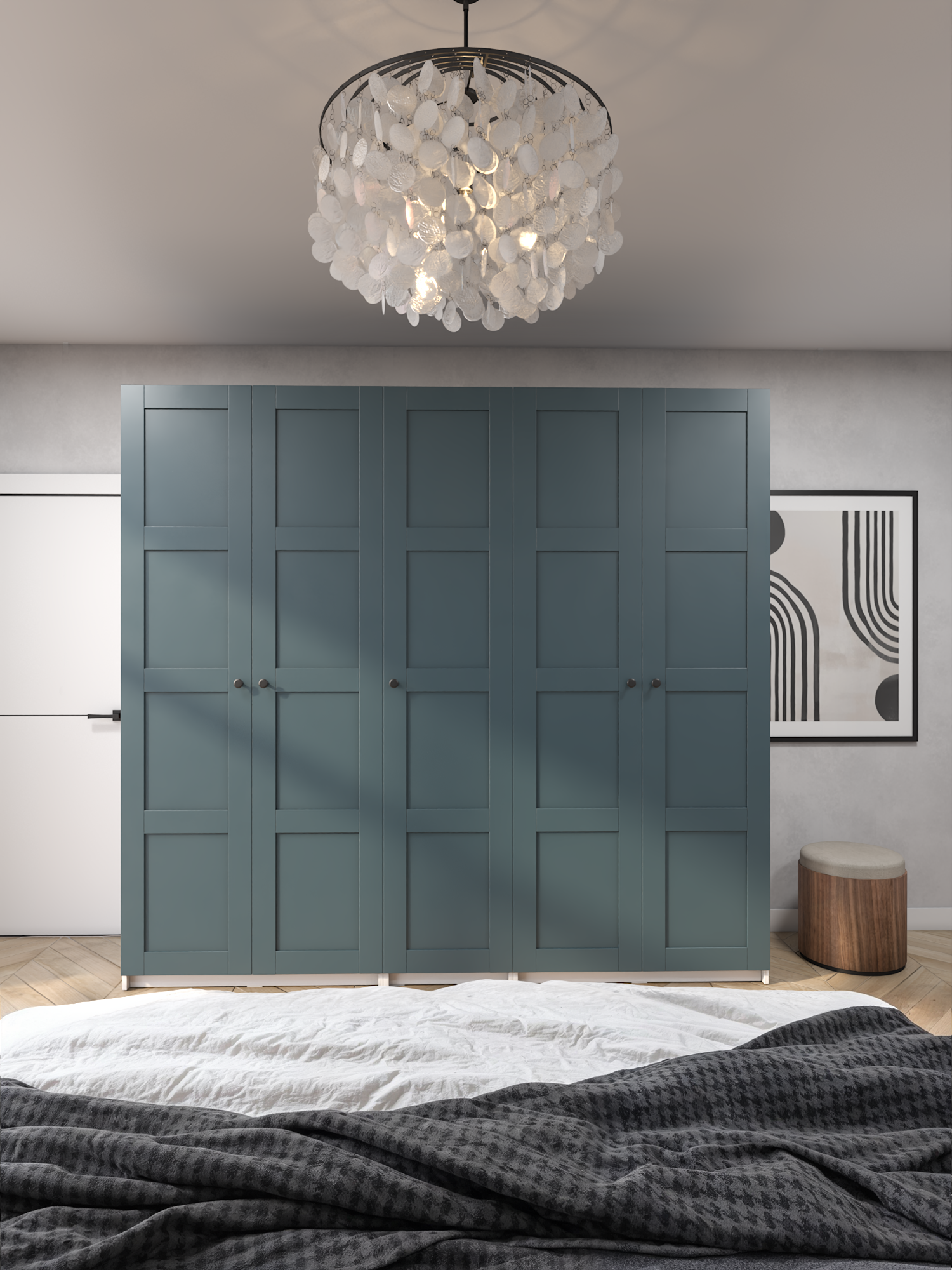 Шкаф икеа пакс, макс, фасады темно-бирюзовые, 250 см х 233 см х 61 см