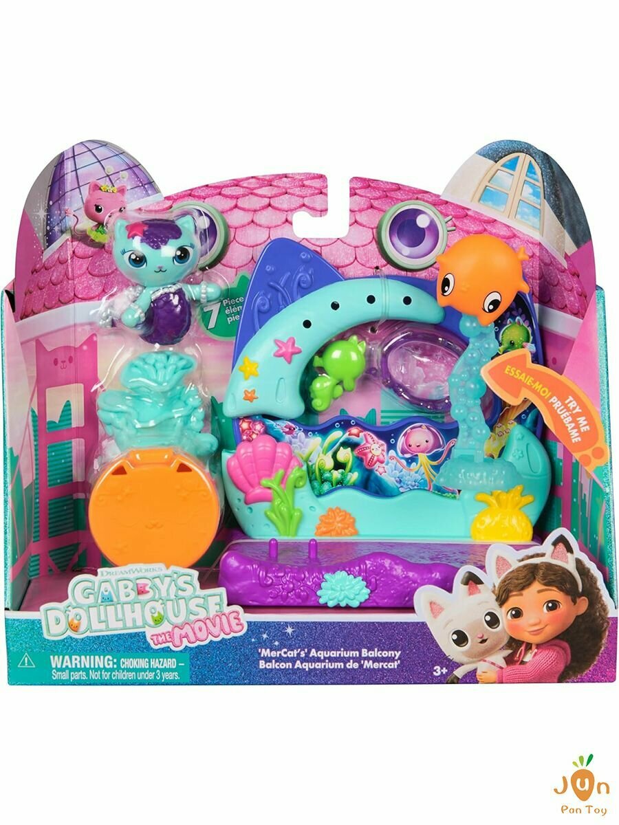 Spin Master Gabby's Dollhouse Mercat's Aquarium Balcony / детские игрушки, балкон-аквариум, с куклами и аксессуарами, подходит для детей от 3 лет и старше