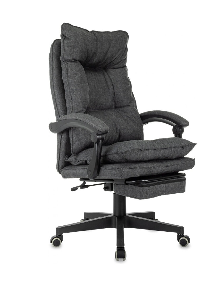 Кресло руководителя Бюрократ CH-820MSG-F темно-серый 38-417 крестов. пластик, подст. для ног
