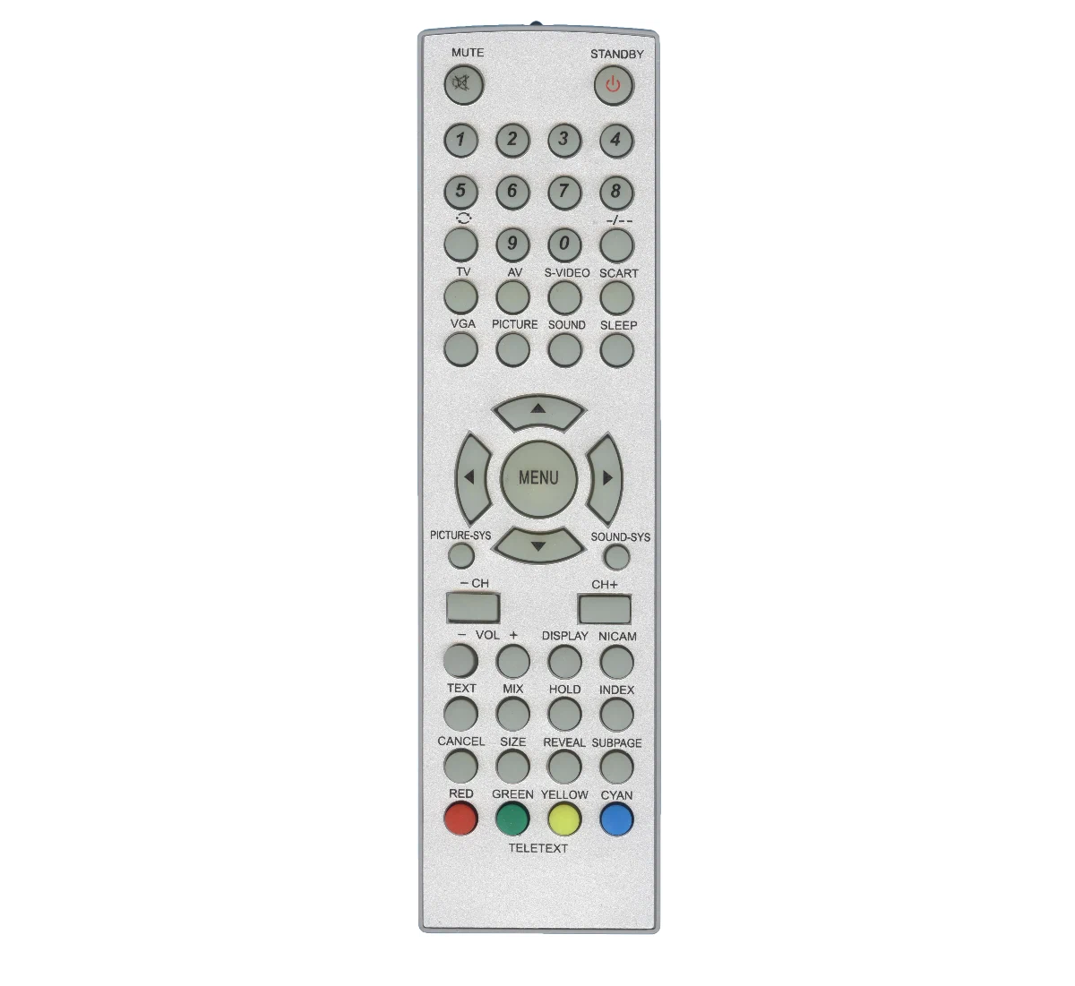 Пульт Huayu LT2003S, для телевизора, BBK, цвет серебристый, ИК-сигнал