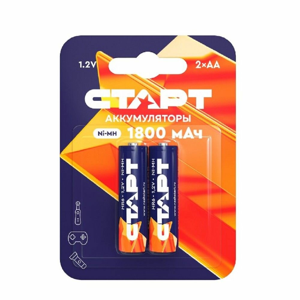 Старт HR6 AA 1800mAh Ni - MH BL2 24 384 2 шт. в уп - ке