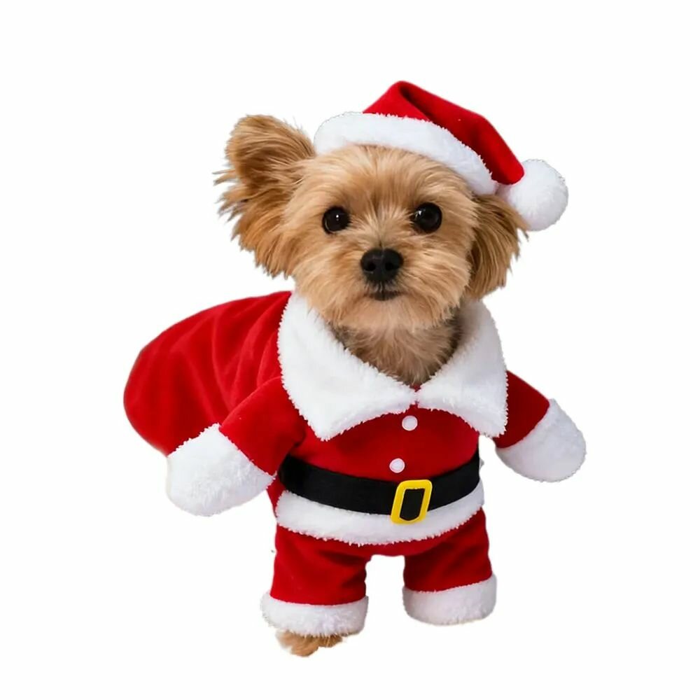 Милый костюм Санта-Клауса для собак рождественский костюм для маленьких собак и кошек