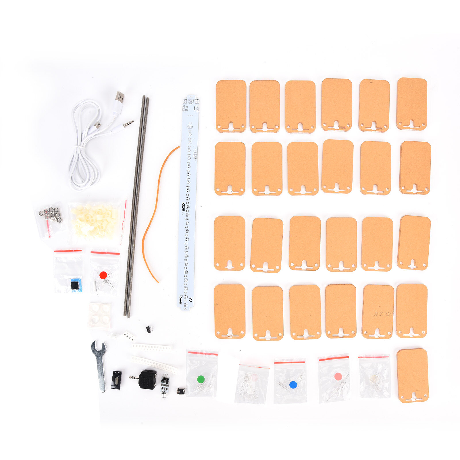 Музыкальный аудиоспектральный светодиодный точный кристальный регулятор уровня звука VU-метр 25 Вт KS25