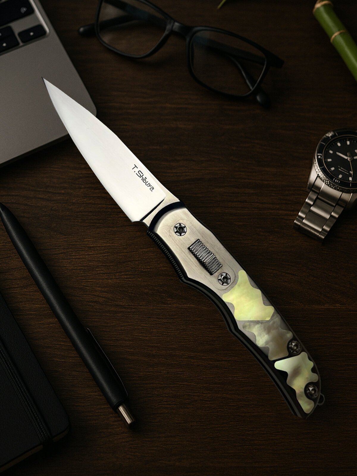 Нож складной Toru Shibuya, длина лезвия 8 см, порошковая сталь ATS-34, ручная работа, Япония