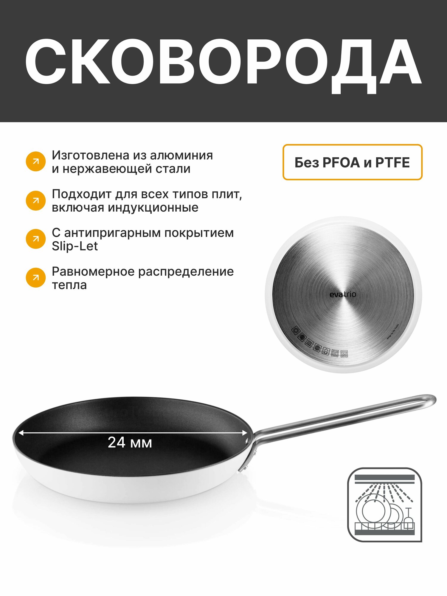 Сковорода Eva Solo White Line 24 см (256424)