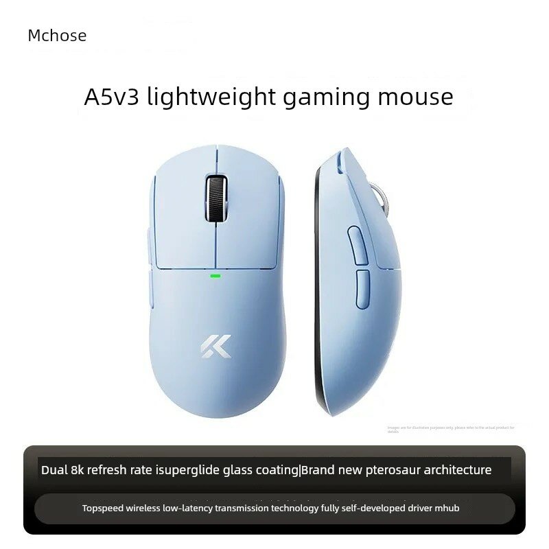 Беспроводная игровая мышь MCHOSE A5 V2, Bluetooth, три режима подключения, 3395, для киберспорта, ультралегкая, V3 A5