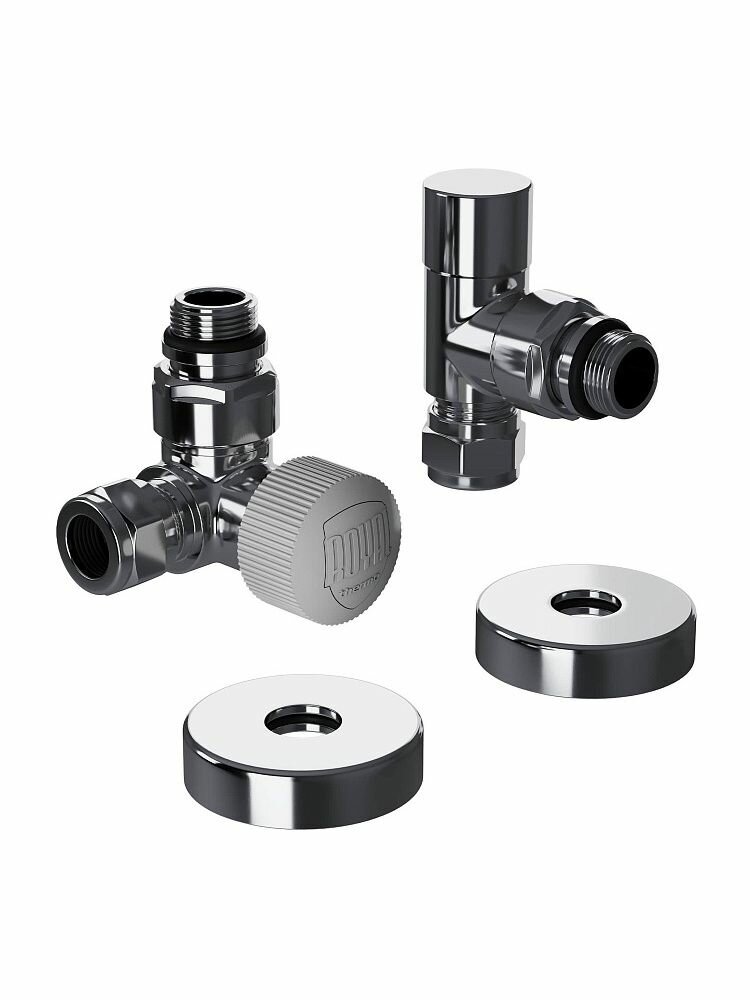 Набор термостатический трехосевой для радиатора Royal Thermo Design Pro 15мм М30х1,5 хром (RATVXT11215CH)