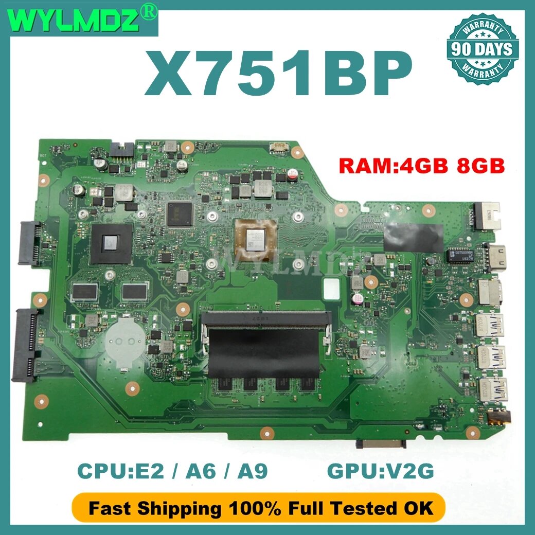 Материнская плата WYLMDZ для ноутбука Asus X751B A9-9420 8GB
