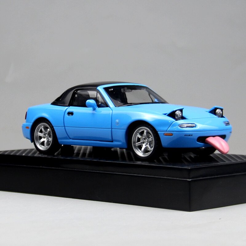 Модель автомобиля Mazda MX-5 из сплава 1/32 с подставкой, синий
