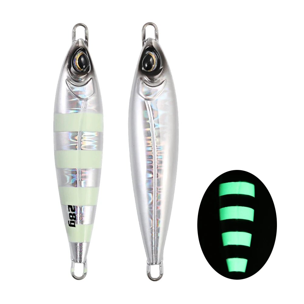 Металлические джиги JIGGING PRO BONY для морской рыбалки 18г 28г 40г 60г 80г 40g, Silver