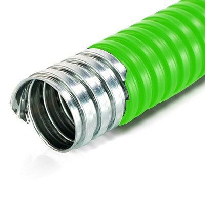 Металлорукав МПГнг 20 мм, зелёный, ПВХ, оцинкованная сталь, 2 м