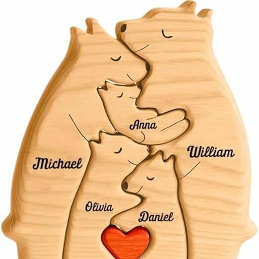 Семейный деревянный пазл. Развивающая игрушка для детей и взрослых. Игра-головоломка для тренировки мозга. Идеальный семейный подарок и обучающее занятие.