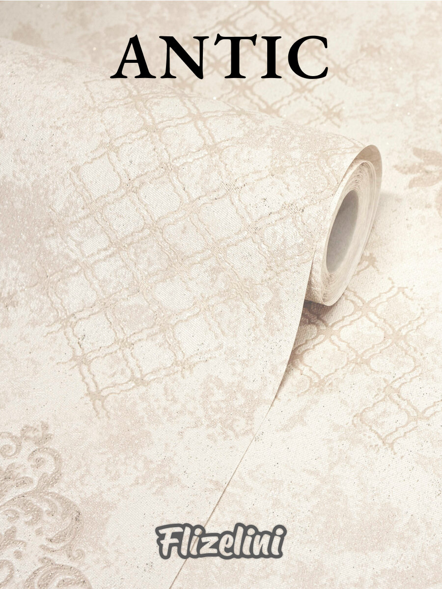 Обои виниловые флизелиновые, орнамент золотистый, антивандальные, метровые, Antic (Flizelini, 2032-62)