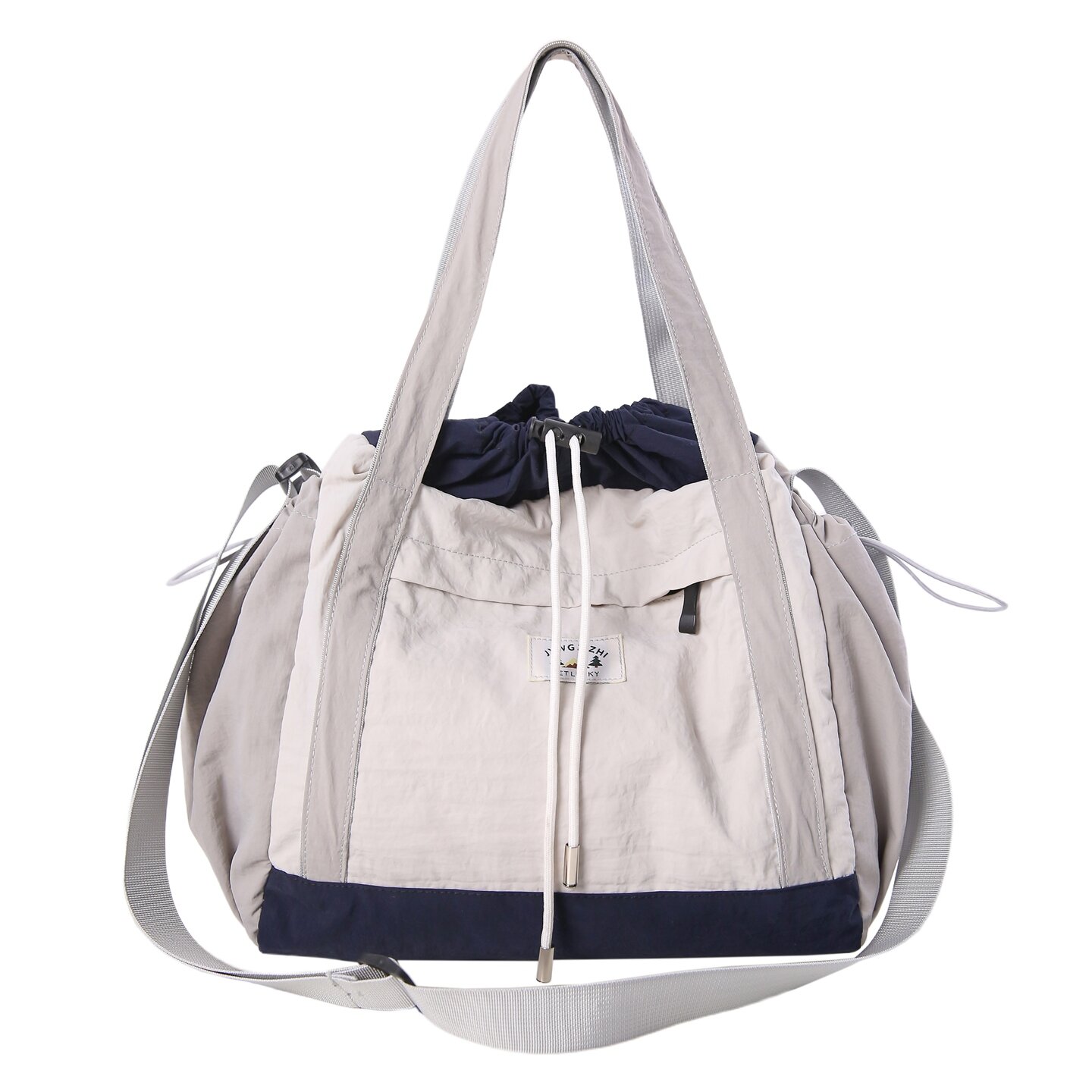 Корейская большая вместительная стильная сумка через плечо для мам на выезд, многофункциональная уличная сумка через плечо, модная и универсальная,33,32, молния, плечевой ремень, сумка, белый,30, серый,