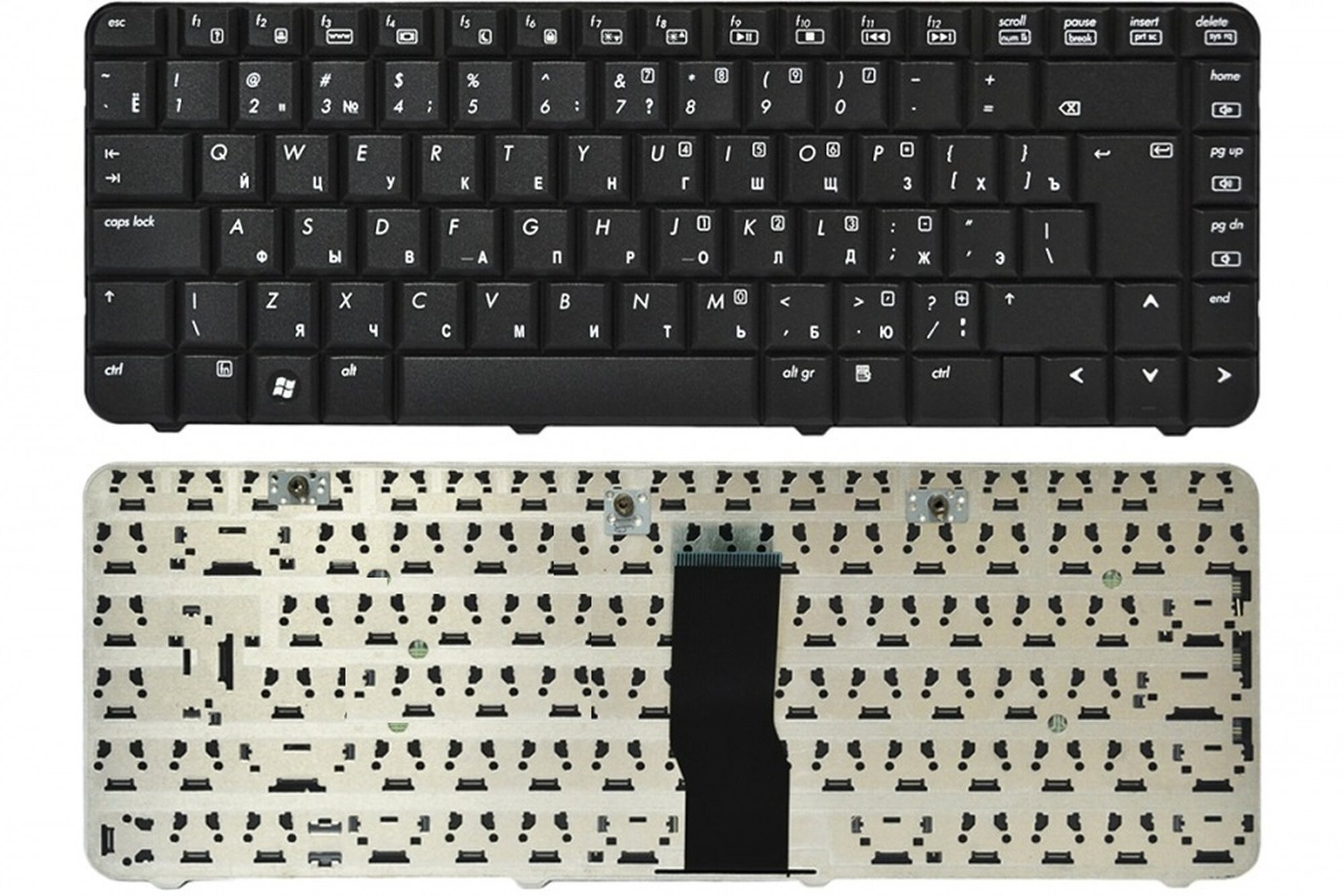 Клавиатура для ноутбука HP Compaq Presario CQ50 черная, буквы белые