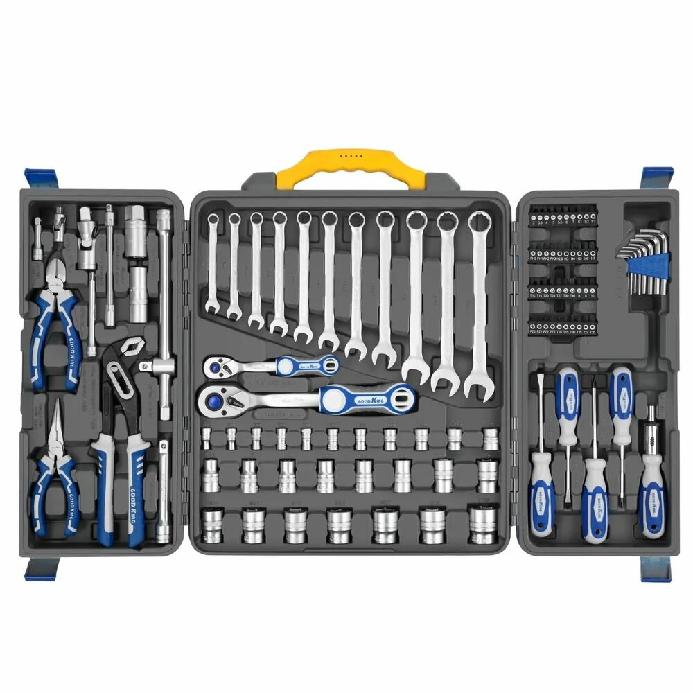 Набор инструментов 110 предметов в кейсе трещотка, головки, ключи, отвертки, удлинитель, профессиональный набор GOODKING
