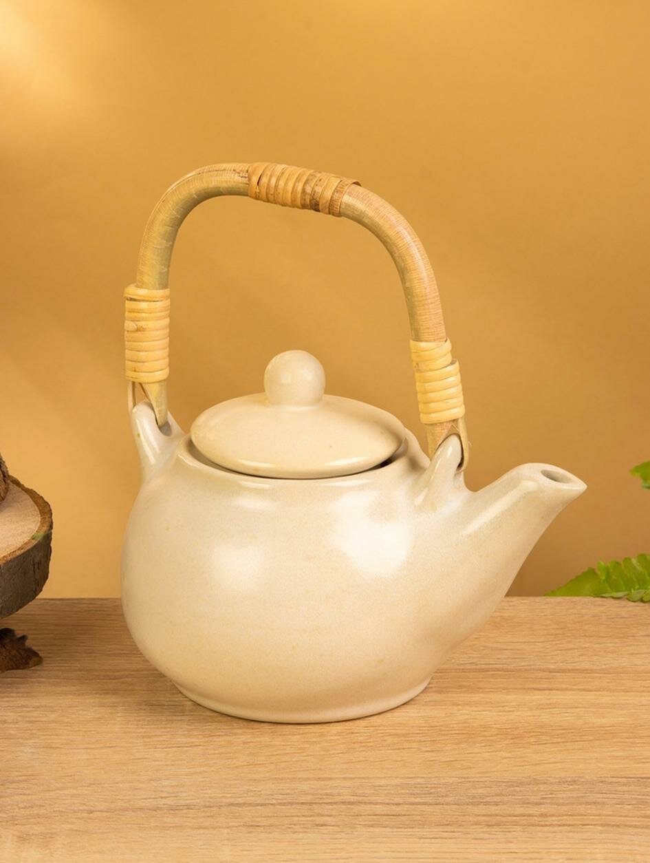 Чайник заварочный «Камень», 18×18×12 см, керамика, бежевый в крошку