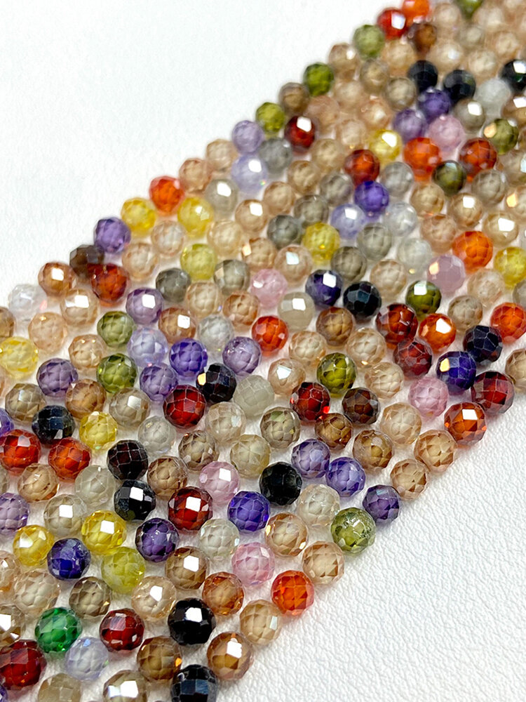 Циркон, натуральный камень,3мм, бусины на нитке, для рукоделия