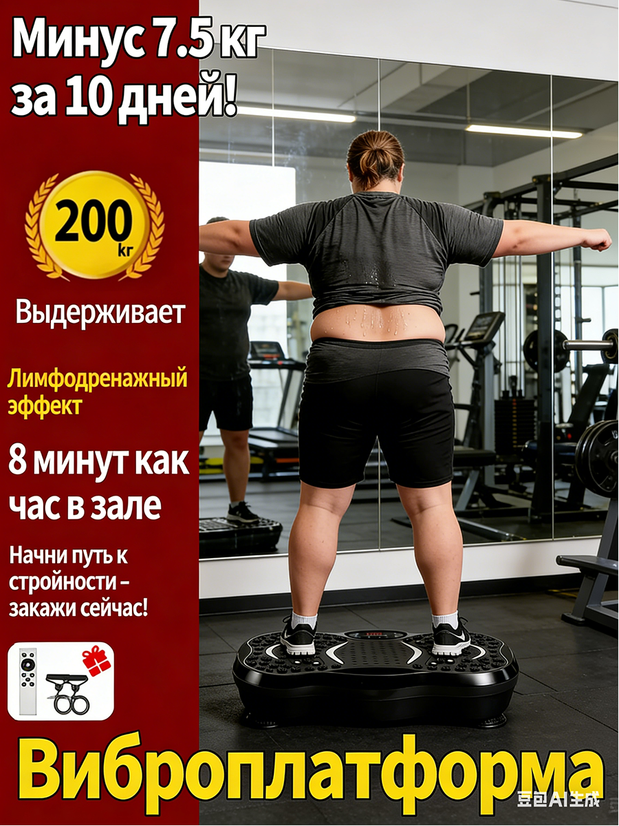 Виброплатформа для похудения до 200 кг с музыкой, домашний кардио тренажер электрический антицеллюлитный