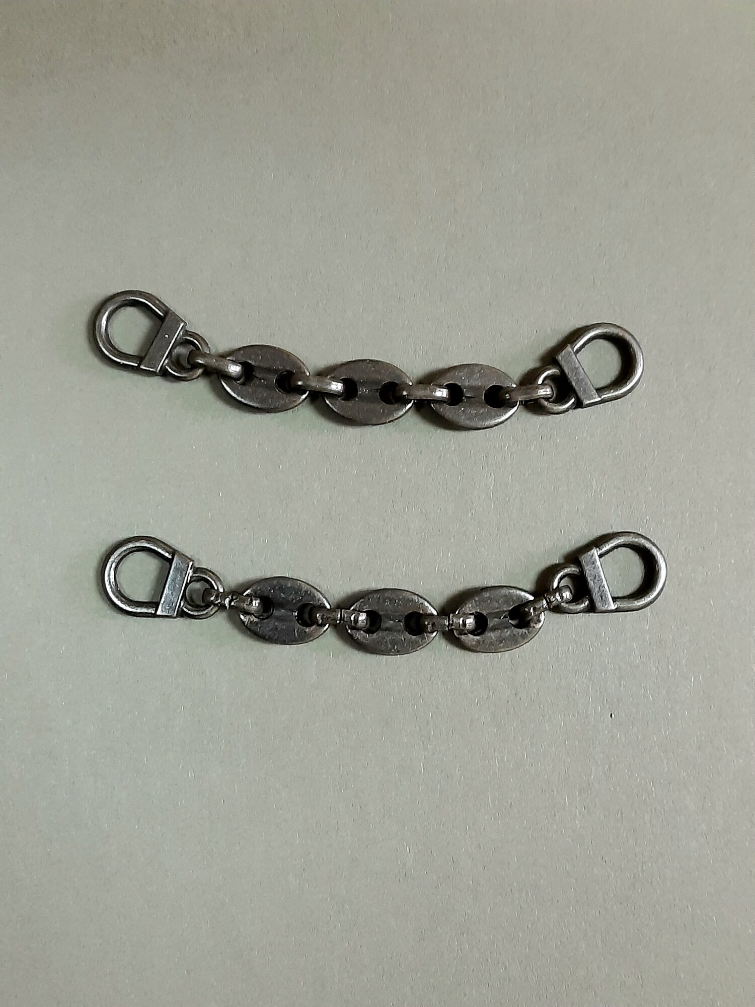 Фурнитура металл Цепочка-вешалка усиленная 80 х 11 мм 2 шт, цвет-оксид