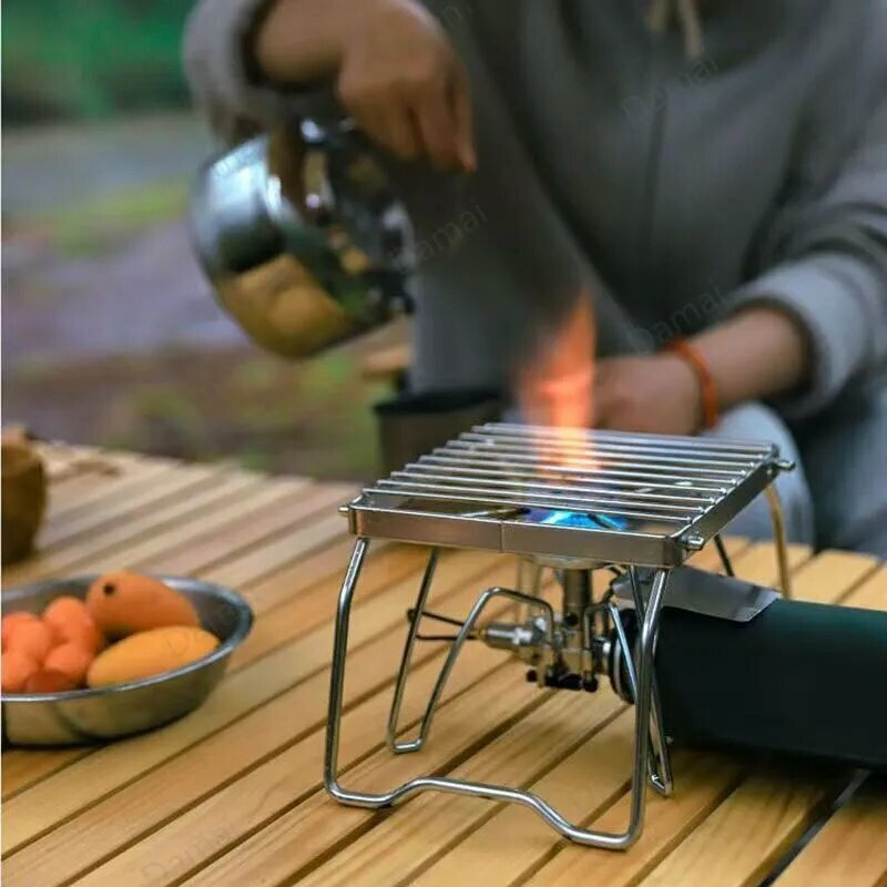 Складной мангал для костра, ультралегкий, из нержавеющей стали, подходит кемпинга, пешего туризма, приготовления барбекю и рыбалки