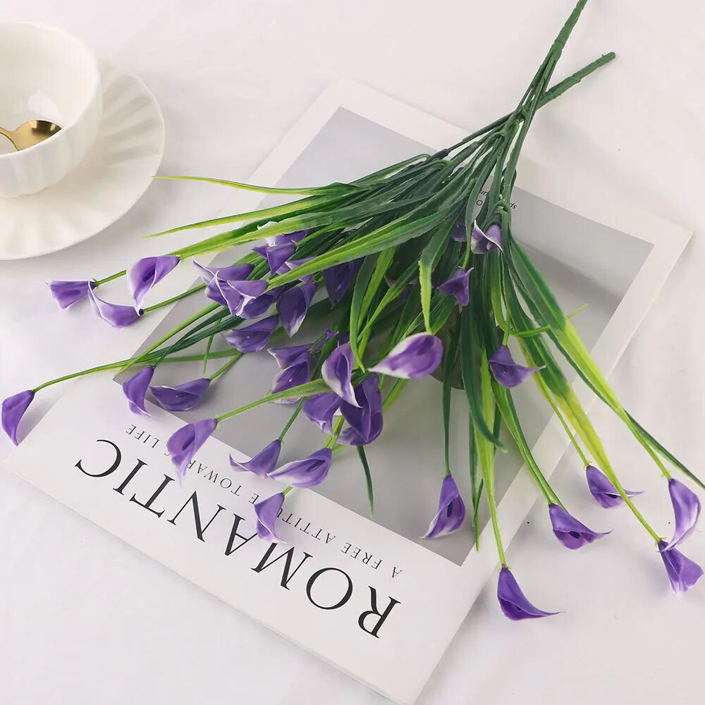 Искусственные белые лилии, пластик, 25 штук Purple