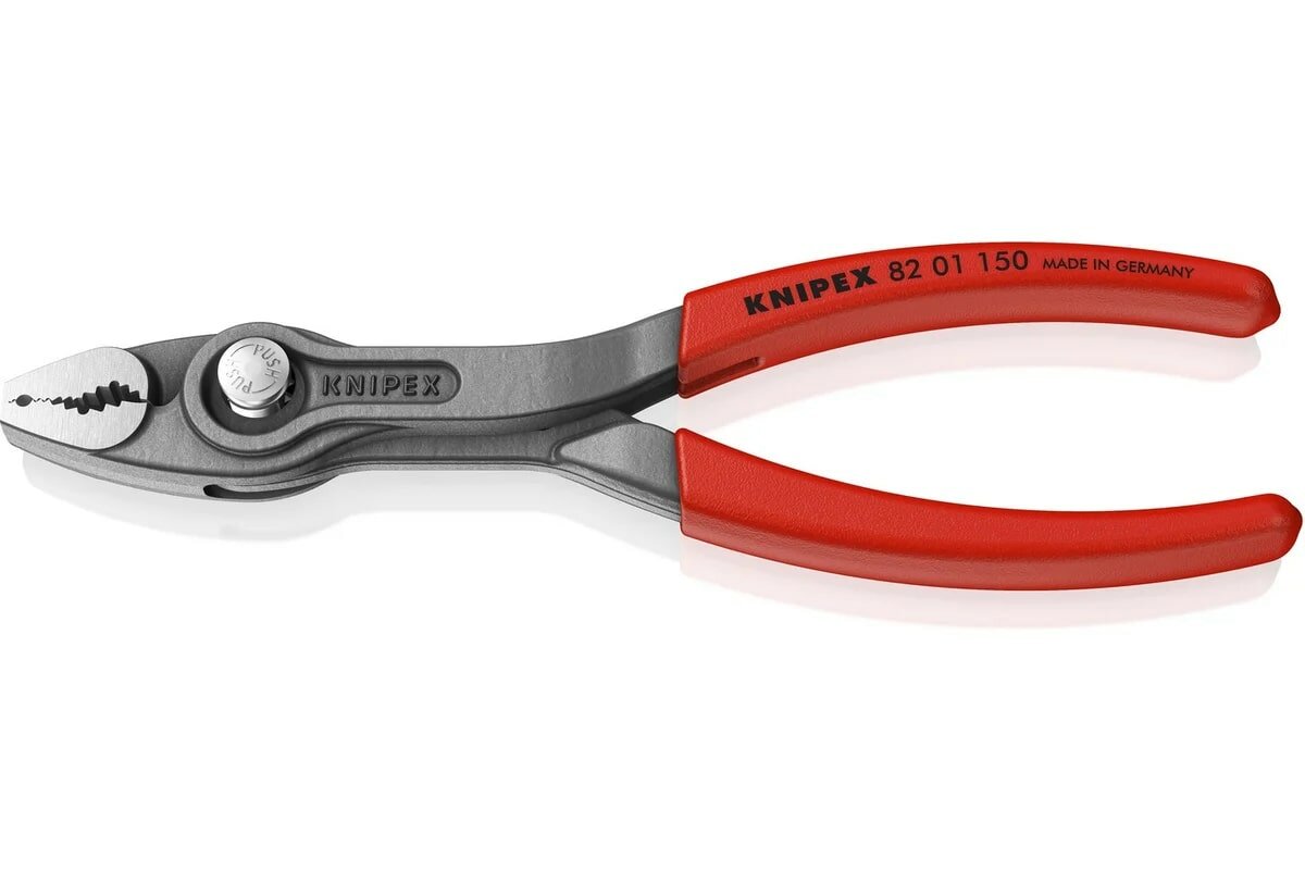 Клещи с фронтальным и боковым захватами, Knipex Twin Grip зев 3-16 мм, длина 150 мм, обливные ручки, SB