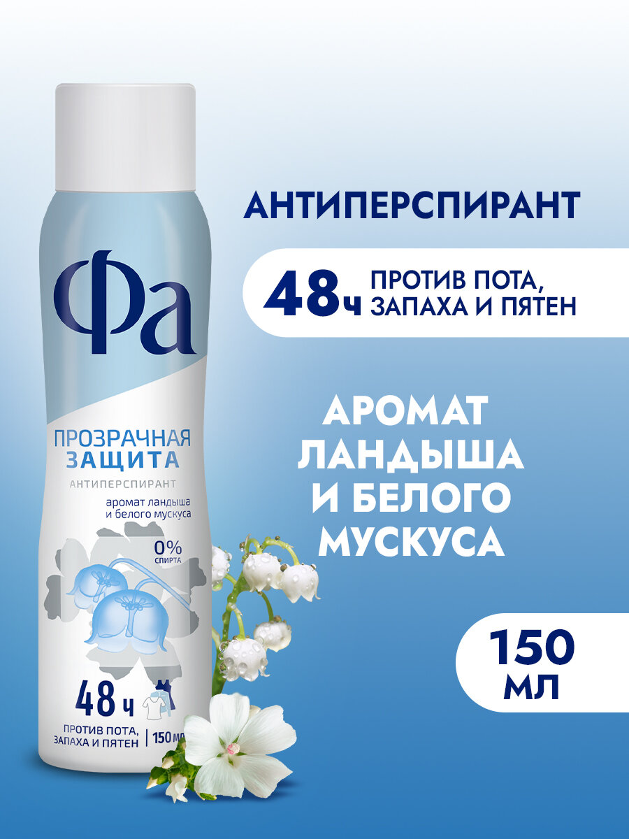 Фа дезодорант-антиперспирант женский Прозрачная Защита, 150 мл