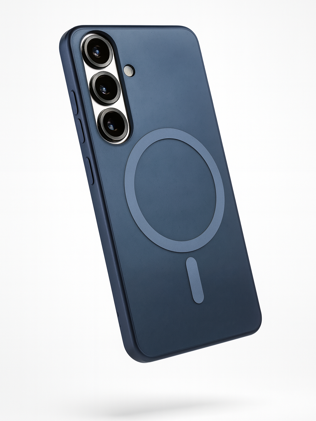 Чехол Magsafe на Samsung Galaxy S25 синий, полупрозрачный / Накладка пластиковая для Самсунг С25 матовая магсейф