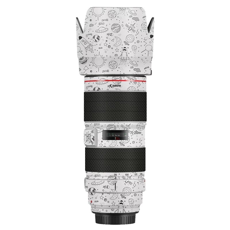 Запечатывающая пленка для объектива Canon EF70-200mm f/2.8L III с рисунком в стиле мультфильма белый