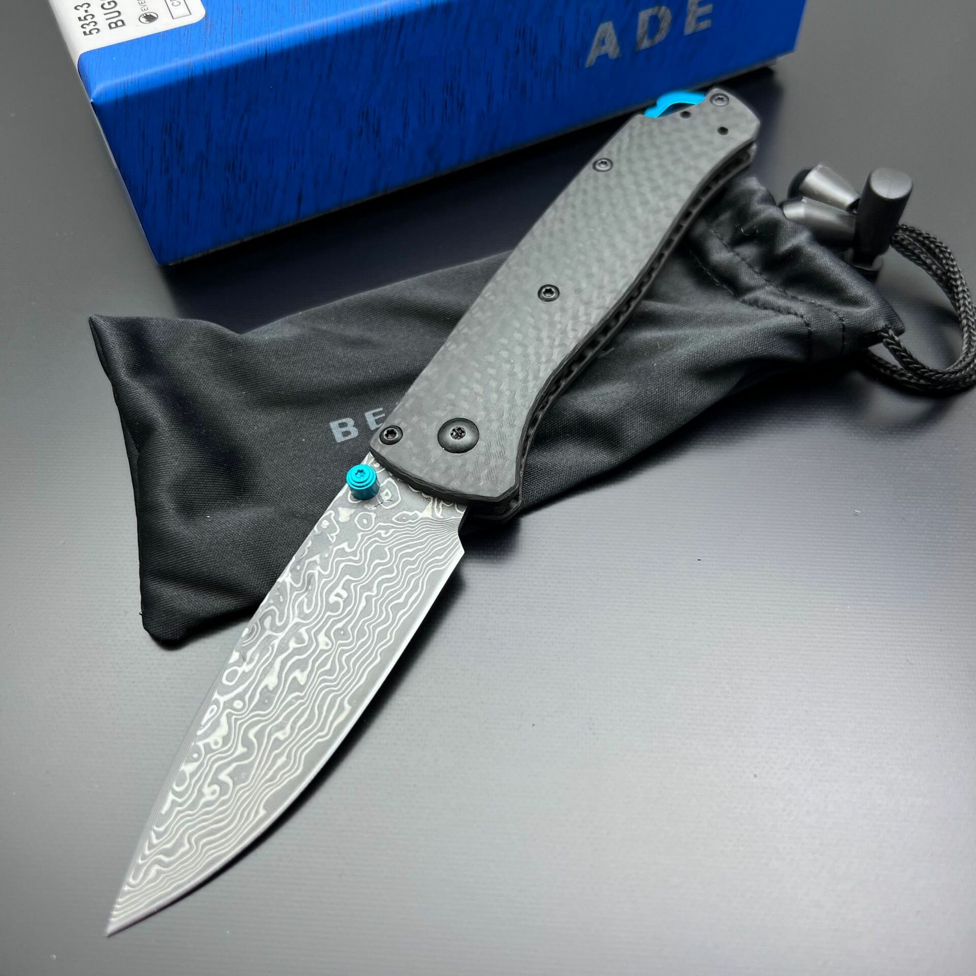 Нож Butterfly BM -434.999999999% off с ручкой из углеродного волокна, портативный для кемпинга, аварийный, из дамасской стали, острый фруктовый нож