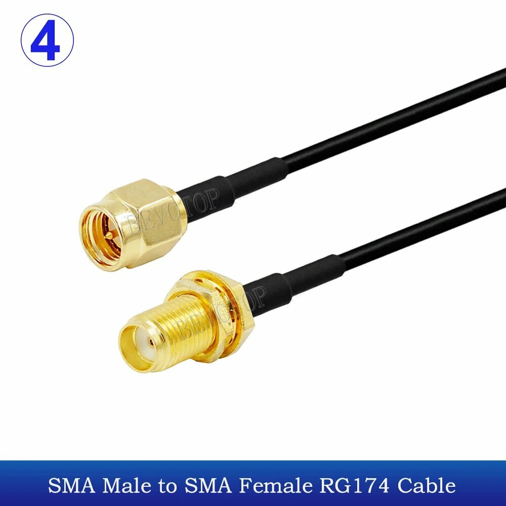 BEVOTOP RG174 SMA Male-Female WiFi Антенна Удлинитель 3M, SMA Male to SMA F