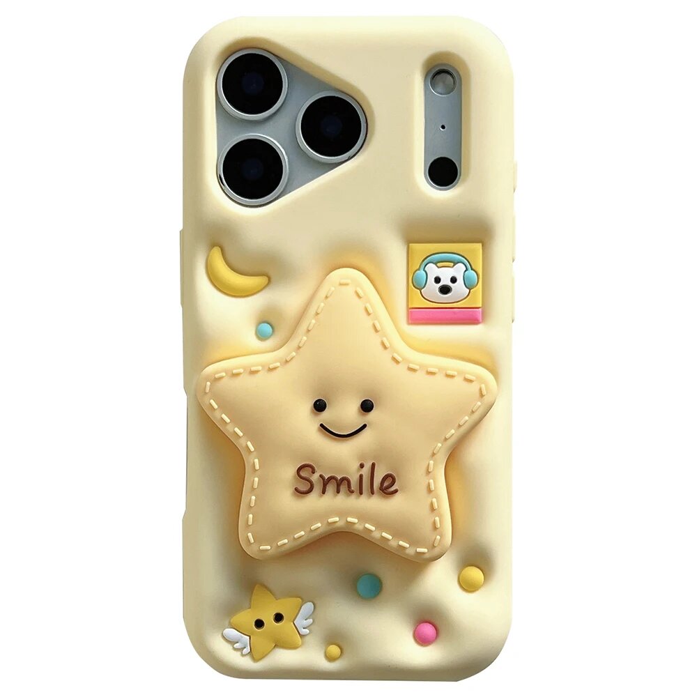 3D чехол для iPhone 16e, силиконовый, "Smile Star"