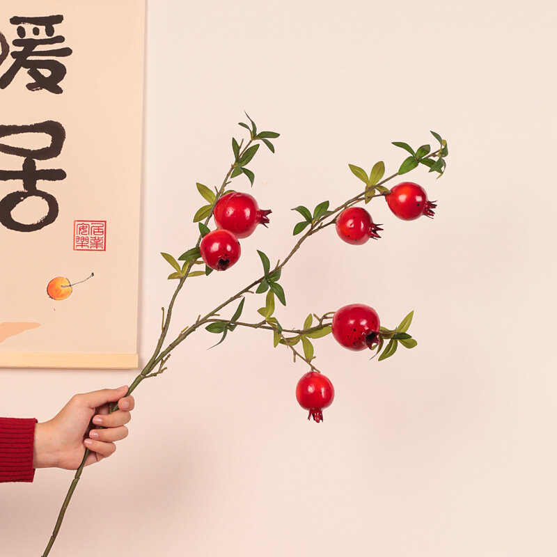 Оптовая продажа декора для гостиной, искусственные цветы граната, фрукты удачи, сухие цветы, букет, новогодний декор, дропшиппинг