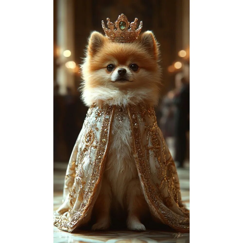 Алмазная Картина "Шпиц" 40х50 См Алмазная Вышивка / Картина Стразами Подарков