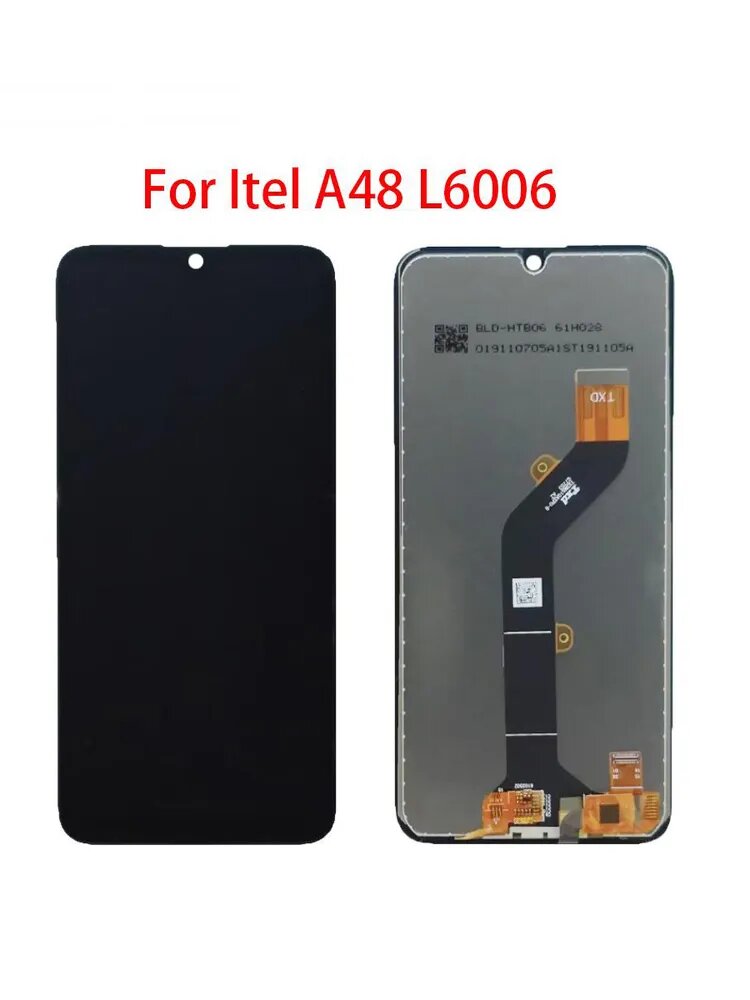 Дисплей на Itel A48 L6006 в сборе с тачскрином Черны