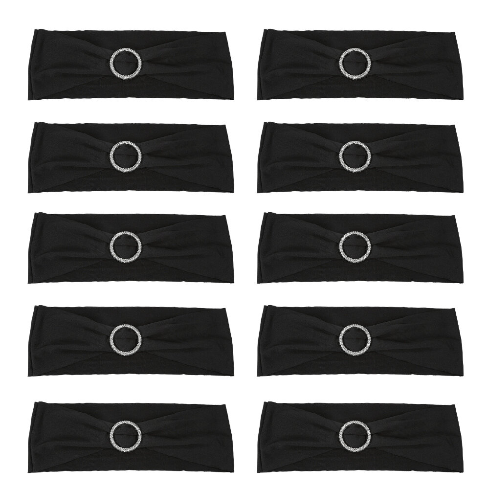 10 ПК Декоративные ленты для стульев эластичные из спандекса с бантиками и пружинными застежками, эластичные ленты для стульев с карабином, 7 цветов: Белый, Бордовый, Фиолетовый, Золотой, Шампанское, Розовый, размер 15*35см, вес 20г/шт, для свадьбы,