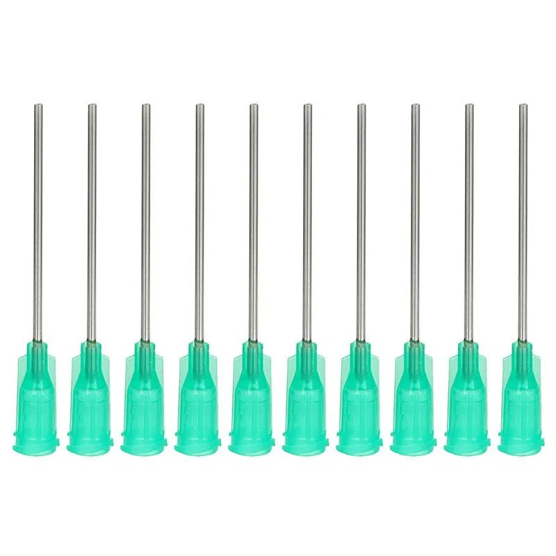 10шт. Игла для клея шприцем 40мм 18G -Зелёный нержавеющая сталь Сварочный агент с чернильным покрытием