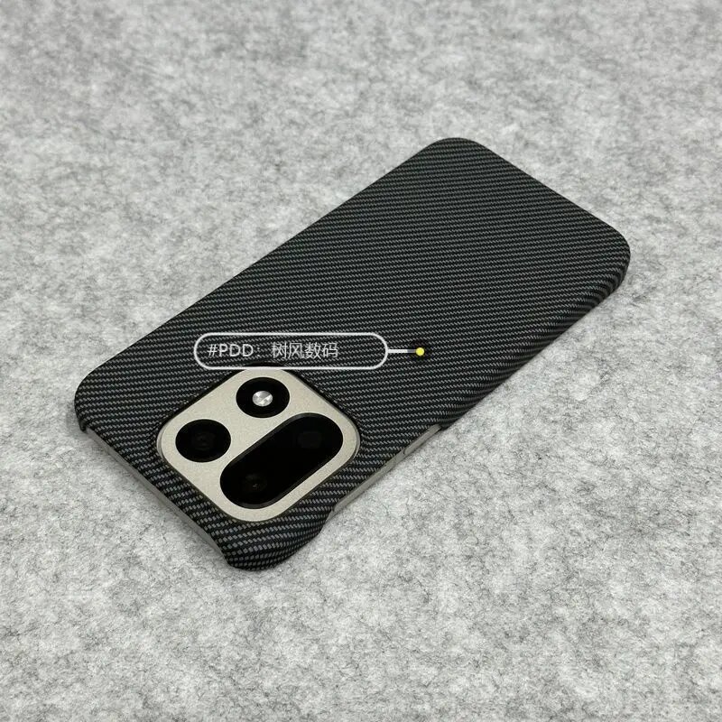 Чехол для OnePlus 15, черный, карбон, противоударный