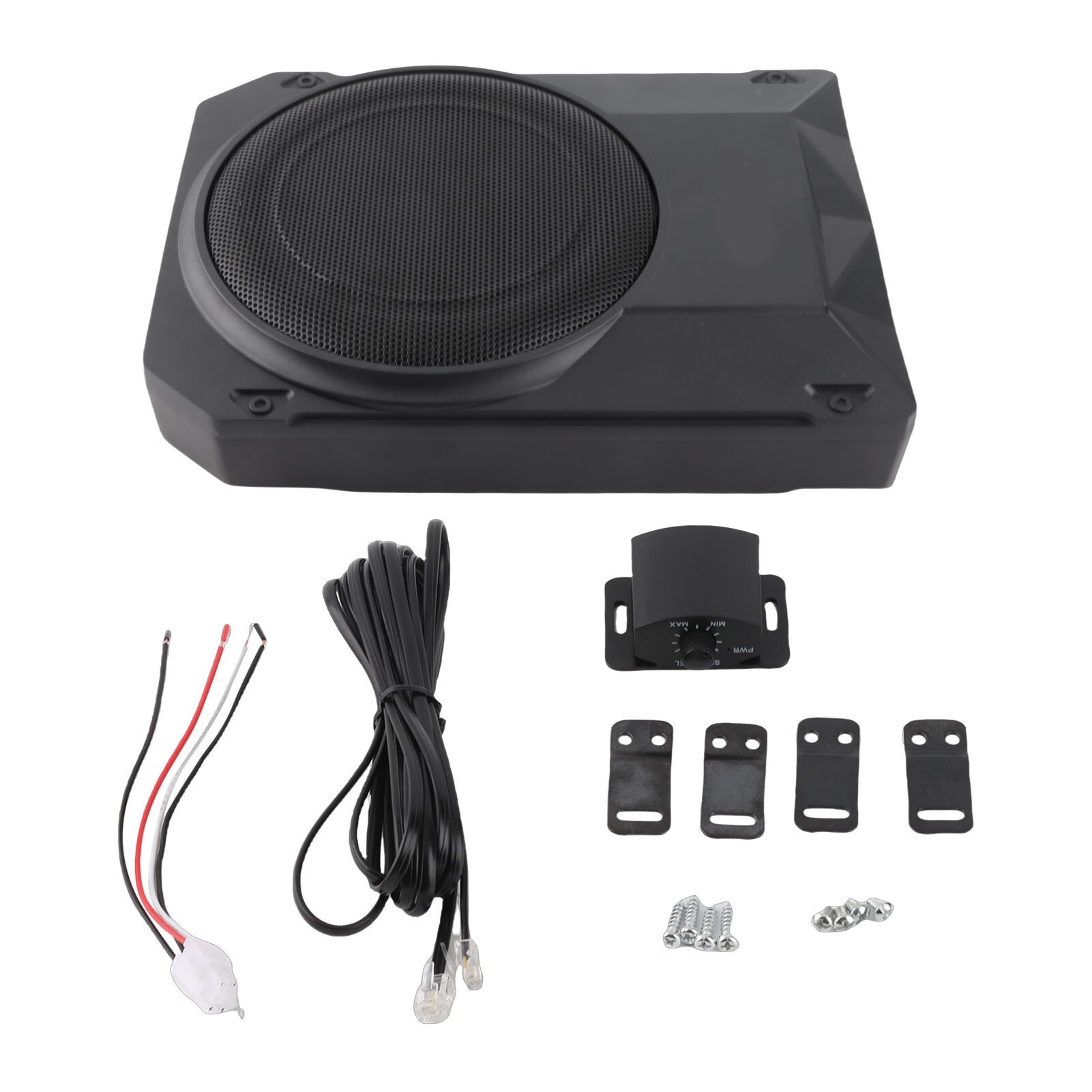 Универсальный автомобильный активный сабвуфер-динамик мощностью 1200 Вт, устанавливаемый под сиденье.